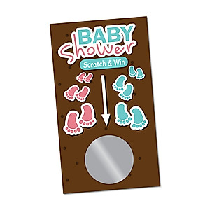 PROMO PRINTING GROUP, INC. Footprints Baby Shower Scratch Off Cards - (30 Cards) - Baby Shower Scratch Off Tickets - Shower Party Supplies - Baby Shower Raffle Tickets