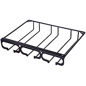 Household Wine Glass Rack, Wine Cabinet Goblet Rack, Wine Glass Rack, Wine Rack Hanging Rack (Color : Black, Size : 3 Rows)