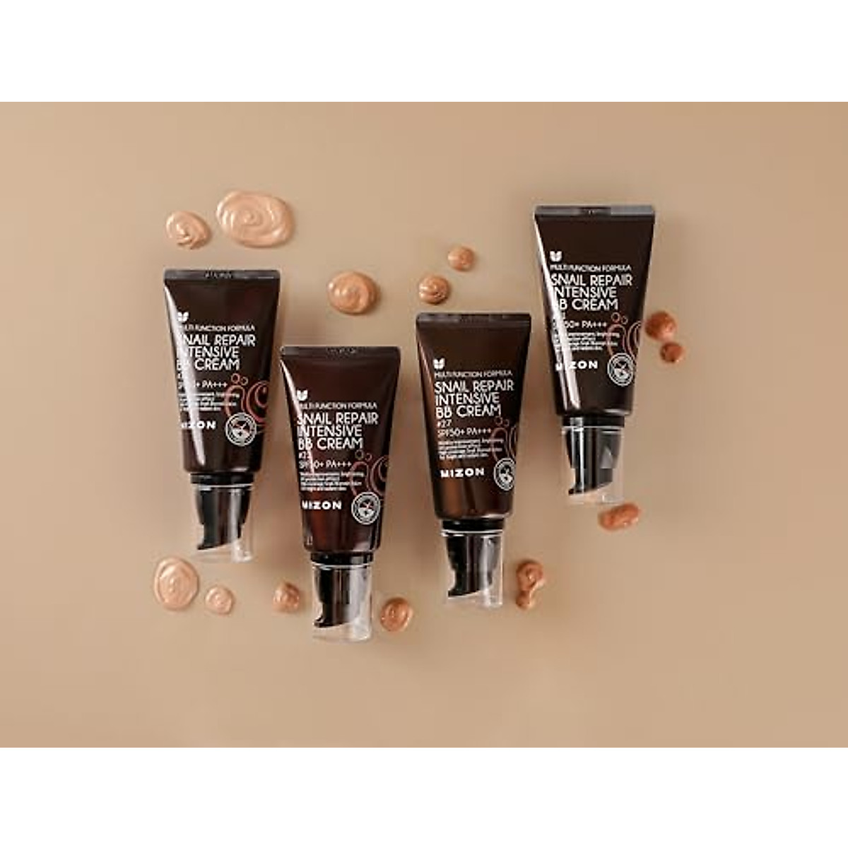 MIZON Snail Repair Blemish Balm, Multifunctional BB Cream with Snail Mucus Filtrate, Skin Care and Makeup Coverage, Strenghtens Skin Elasticity, Improves Fine Wrinkles (#27)