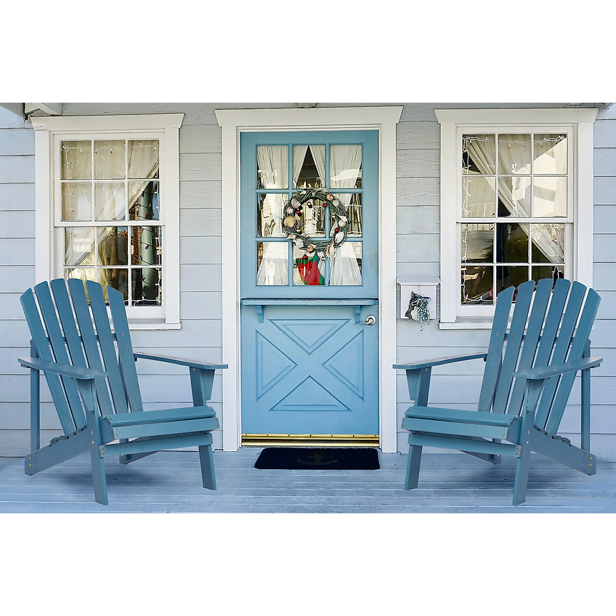 Oversized Outdoor Wooden Adirondack Chair with Pre-Assembled BackRest & SeatBoard, Patio Chair for Garden Lawn Backyard Deck Pool Beach Firepit