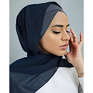 4 Pieces Muslim Inner Hijab Cap for Women Cross Turban Underscarf Undercap Bonnet Islamic Jersey Tube Caps
