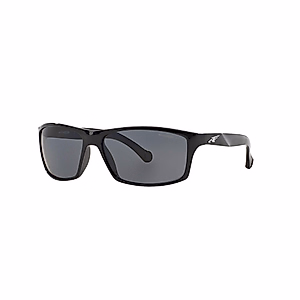 Arnette AN4207 Boiler Rectangular Sunglasses, Black/Grey Polarized, 61 mm