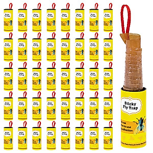 40 Pack Fly Strips, Sticky Fly Trap Indoor/Outdoor Hanging, Fly Ribbon Tape Paper, Gnat Killer Traps Catcher for Fruit Flies, Bug, Insect, Pest, Mosquito