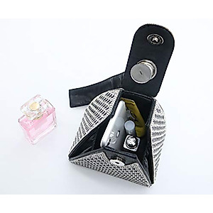allx Full Rhinestone Fashion Evening Bag Triangle Women (black silver)
