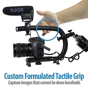 Cam Caddie Scorpion EX Handheld Camera Stabilizer with Threaded Feet - Professional Steadycam for most Cameras, Camcorders, Mobile Phones and Action Sports Cams - Mounting Accessories Included - Black