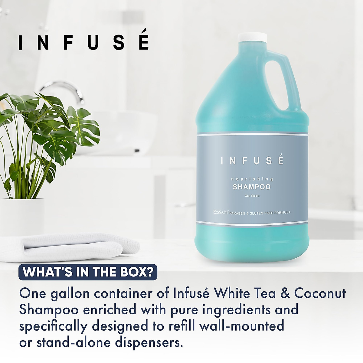 1-Shoppe All-in-Kit | H2O Tropical Infuse Hotel Shampoo | 1 Gallon | for Hospitality & Vacation Rentals to Refill Dispensers | (Single Gallon)