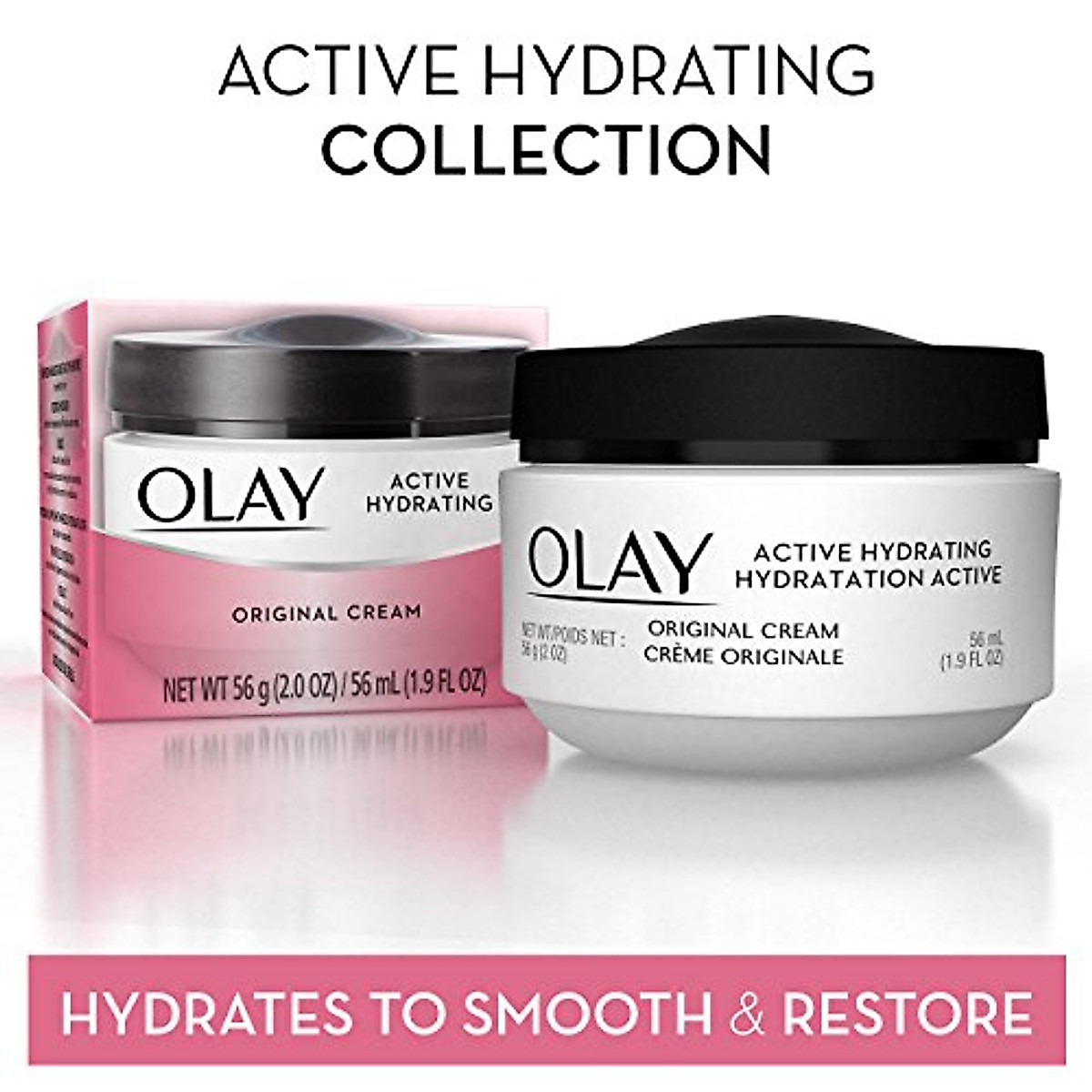 Olay Active Hydrating Cream Face Moisturizer, 1.9 fl oz Packaging may Vary