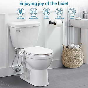 Shineforu Ultra-Slim Bidet Dual Mode Bidet Attachment for Toilet, Bidet Toilet Seat Attachment with Pressure Controls(Feminine/Posterior Wash),Easy to install Design Non-Electric Bidet