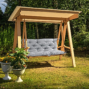 HOMBYS Porch Swing Cushions 3 Seater, Waterproof Replacement Cushions with Ties for Outdoor Swing Daybed, Outdoor Patio Garden Porch Lounger Furniture Swing Cushions