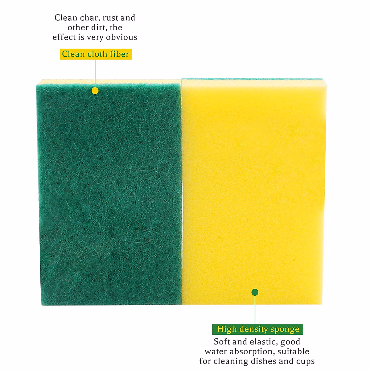 GWZiehory 48 Pack Dish Sponge for Kitchen,Individually Wrapped Sponges,Non-Scratch Dual Sided Dish Scrubber for Dishwashing and Household Cleaning