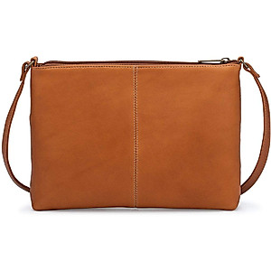 Le Donne Leather Women’s Mallory Crossbody Purse, Premium Colombian Vaquetta Leather, 11” x 7” x 2” (Black)