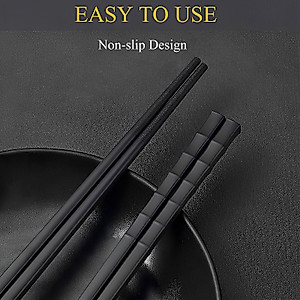 Chopsticks Reusable Panda Gifts With Cute Chopstick Rest & Chopsticks Dishwasher Safe Anniversary Gift for Couple (2PC Red-Black)