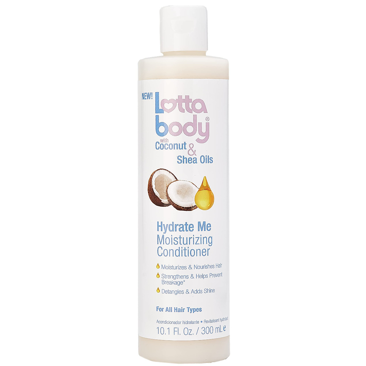 Lotta Body Hydrate Me Moisturizing Conditioner with Coconut & Shea Oils, 10 Fluid Ounce