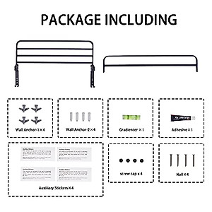 Towel Racks for Bathroom, Black Towel Bar for Bathroom with Double Shelf, Bathroom Towel Rack Wall Mounted 2 Tier, Bathroom Accessories, Space Aluminum, 24 Inch