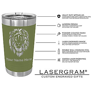 LaserGram 16oz Vacuum Insulated Pint Tumbler, Boat Anchor, Personalized Engraving Included (Camo Green)