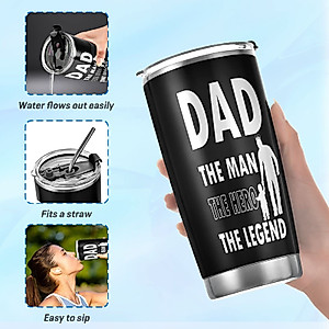 JUDIAN Gifts for Dad - Father's Day and Birthday Tumbler Cup - 20oz Travel Coffee Mug From Daughter or Son
