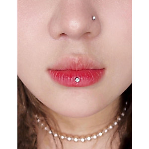 Cisyozi 20G Threadless Push in Nose Rings Stud Piercing Jewelry Women Stainless Surgical Steel Flat Back Nose Stud Tragus Helix Cartilage Earring Lip Labret Monroe Medusa Nose Ring Stud Piercings Men
