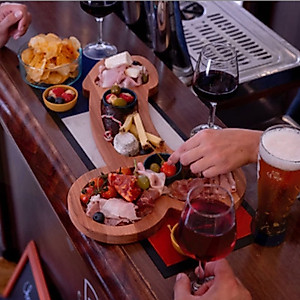 Trumpet Shape Charcuterie Boards, Composite Wood Aperitif Board Cheese Board Funny Gifts, Food Platter, Housewarming Gift, Large Cutting Boardb (Right)