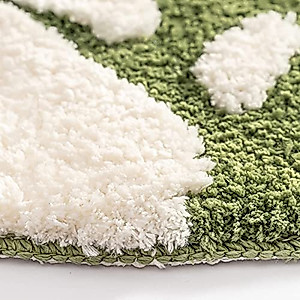 Moss Rug for Living Room Abstract 3D Mountains River Flowers Grass Moss Rug for Bedroom Aesthetic Decor, Indoor Floor Plush Shaggy Bedside Area Rug (Flowers & Grass,32x79in)
