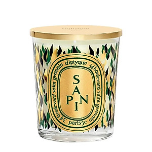 Diptyque Scented Candle Sapin (Pine Tree) 6.5 oz - (Scent of Pure Mountain Pine, deepened with The Dense, Smoky Notes of a Crackling Fireplace)