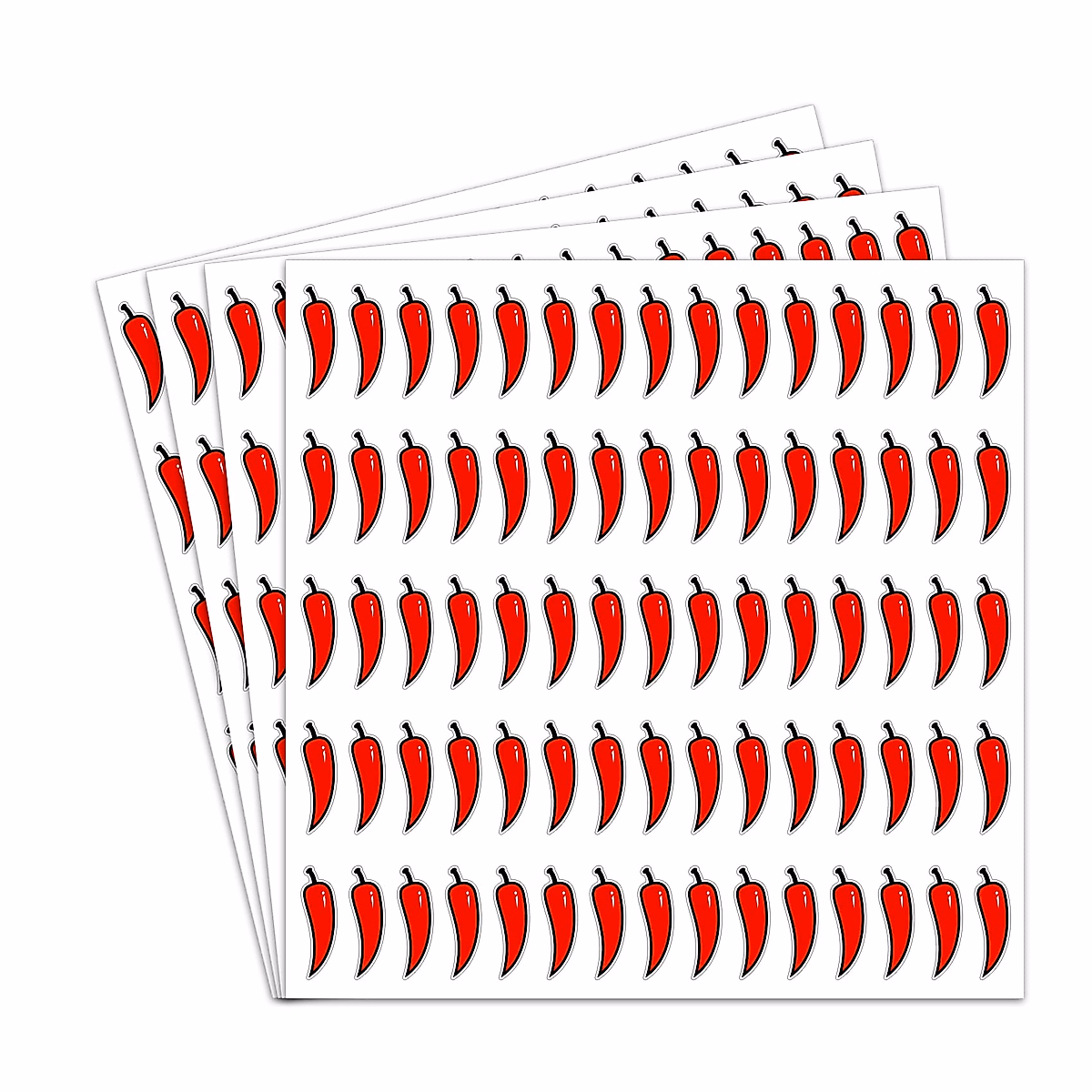dealzEpic - Red Chili Pepper Stickers - Self Adhesive Peel-and-Stick Spicy Level Indicator Labels