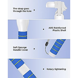 Amavasion 2 in 1 Long Arms & Handle Attachments Compatible with Meta/Oculus Quest 2 Hand Controllers,Extension Grips Compatible with Gorilla Tag/Beat Saber/Golf/More VR Games-Blue/Blue