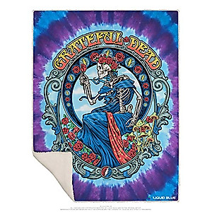 Liquid Blue Grateful Dead Vintage Bertha Warm Coral Fleece Throw Blanket, Multi, 50" X 60" (Model: 81017-960-50" X 60")