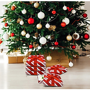 Christmas Card Gift Box Holder with Bows Pack of 6 Red & White Candy Cane Stripe Holiday Gifts Greeting Cards Present Wrap Square Boxes Cash Money Holders Party Favor Decor for Xmas Party Decorations