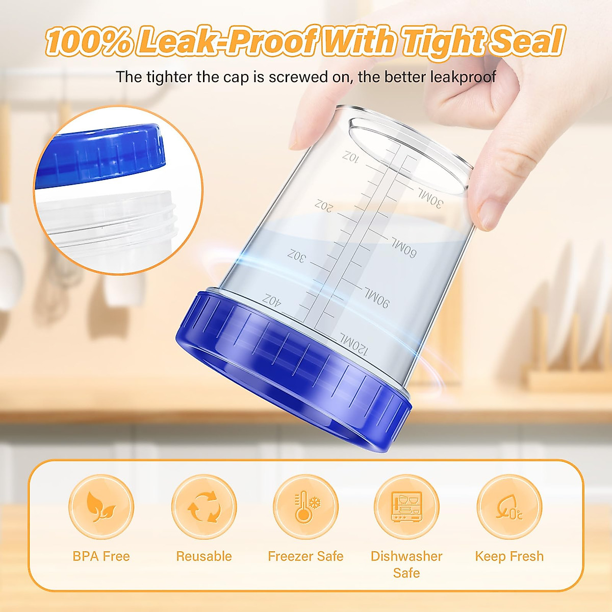 Mckinu 12 Pack Salad Dressing Container: Salad Dressing Container to Go - Dressing Containers with Lids Reusable Sauce Containers for Lunch Boxes Picnics and Travel