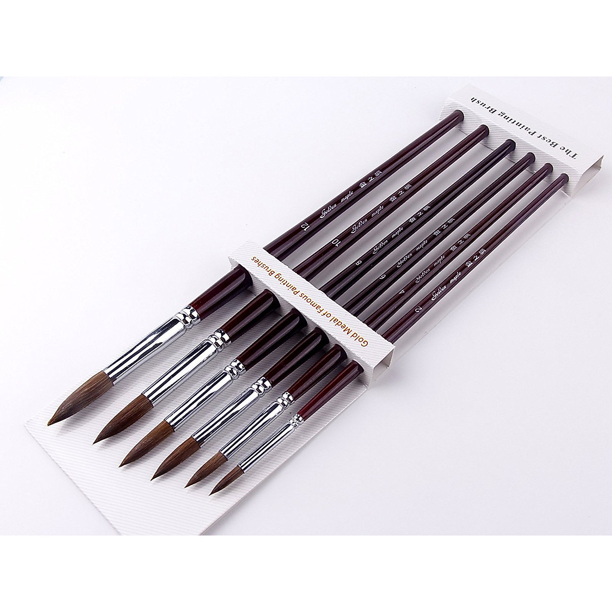 Artist Paint Brushes-Superior Sable Watercolour Brushes Round Point Tip Paint Brush Set for Watercolor Acrylic Painting Supplies