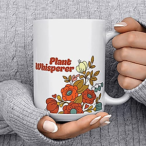 Plant Whisperer Coffee Mug, Houseplant Tea Cup, Gardner Landscape Green Thumb Gifts, Nature Lover (15oz)