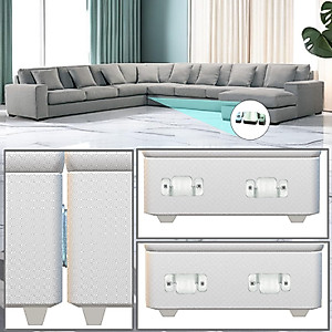 Merrian Living Sectional Couch Connector, Sofa Interlocking Connector, 4 Pcs Pack, Couch Replacement Parts, Flush Mount Bracket with Screws.