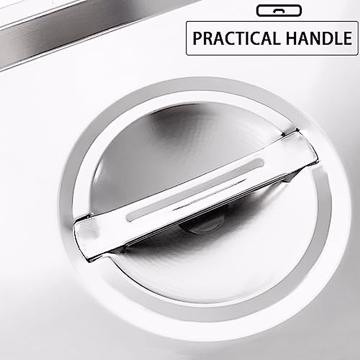 UEJYWUY 8 Pack 1/3 Size Stainless Steel Steam Table Pan Cover, Stackable Steam Table Lids with Handle, Hotel Pan Cover for Steam Table Pan, Buffet Pan, Roasting Pan