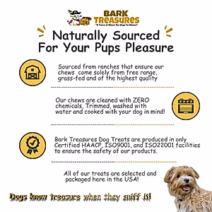 Bark Treasures - Cow Ears Dog Treats (15 Pack) - Whole Thick Cow Ear Dog Chews - Safe Rawhide Alternative - Cow Ears for Dogs