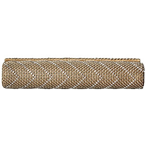 Whiting & Davis Crystal Chevron Flap Clutch,Gold,One Size