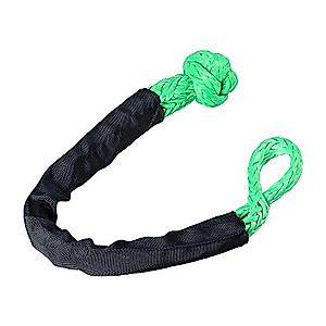 Astra Depot Winch Recovery Snatch Ring 41000lbs & 1/2" Protective Sleeves Soft Shackle for Towing Straps ATV UTV Truck 4WD Off-Road (Set, 2 Green Shackle&1 Blue Ring)