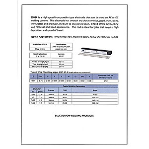 Blue Demon 7014 X 3/32" X 14' X 5LB Plastic Iron Powder Carbon Steel Electrode