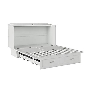 Atlantic Furniture Monroe Murphy Bed Chest with Charging Station, White