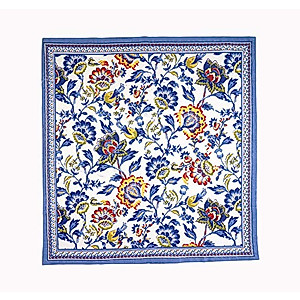 Cloth Napkins Set of 12 Cotton Linen Blend Printed Dinner Napkins Perfect for Parties Dinners Weddings Cocktail Christmas Napkins Cloth 20x20 Blue Floral