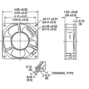 Mechatronics 120x38mm IP55 Rated Fans (230V, High Speed)