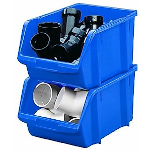 Stack-On BIN-14 Large Parts Storage Organizer Bin, Blue