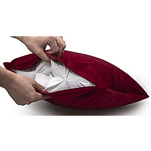 Norott Decorative Throw Pillow Vault Secret Pocket-6.5x10.5-Keep Items Private Safe Secure in Plain Sight-Beds-Couch-Sofa-Any Room-Travel Use- Square Crimson-17.5x17.5x6.5 inches