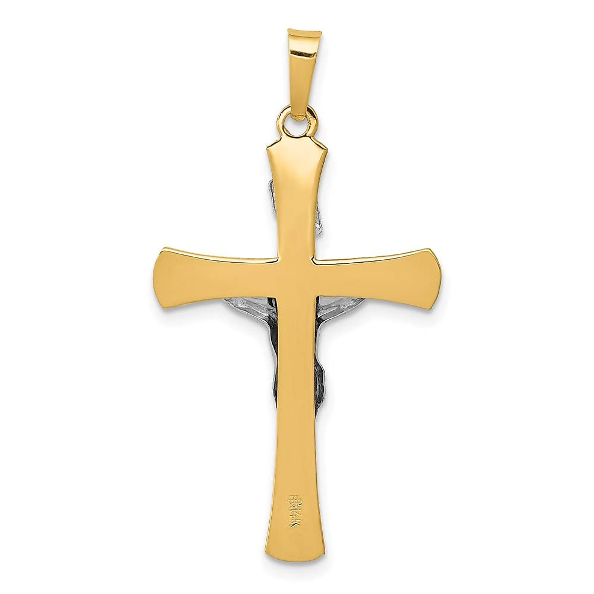 14k Two-tone INRI Crucifix Pendant QXR729