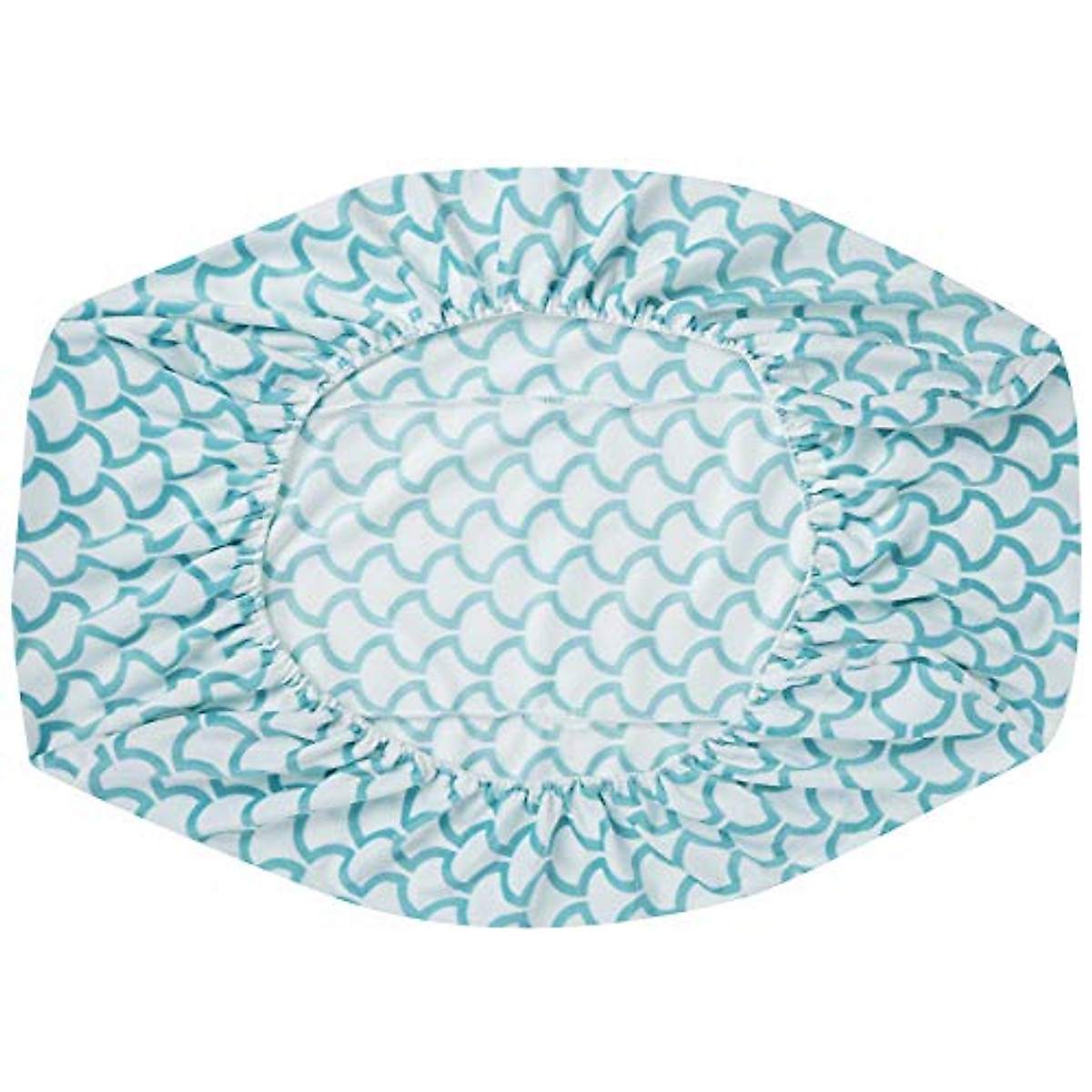 TL Care Heavenly Soft Chenille Fitted Contoured Changing Pad Cover, Aqua Sea Wave, for Boys and Girls