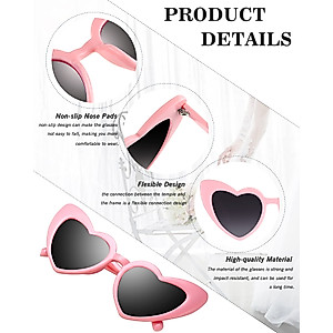 Flutesan 12 Pair Wedding Heart Shaped Sunglasses Bachelorette Vintage Cat Summer(White, Pink, Black Gray)