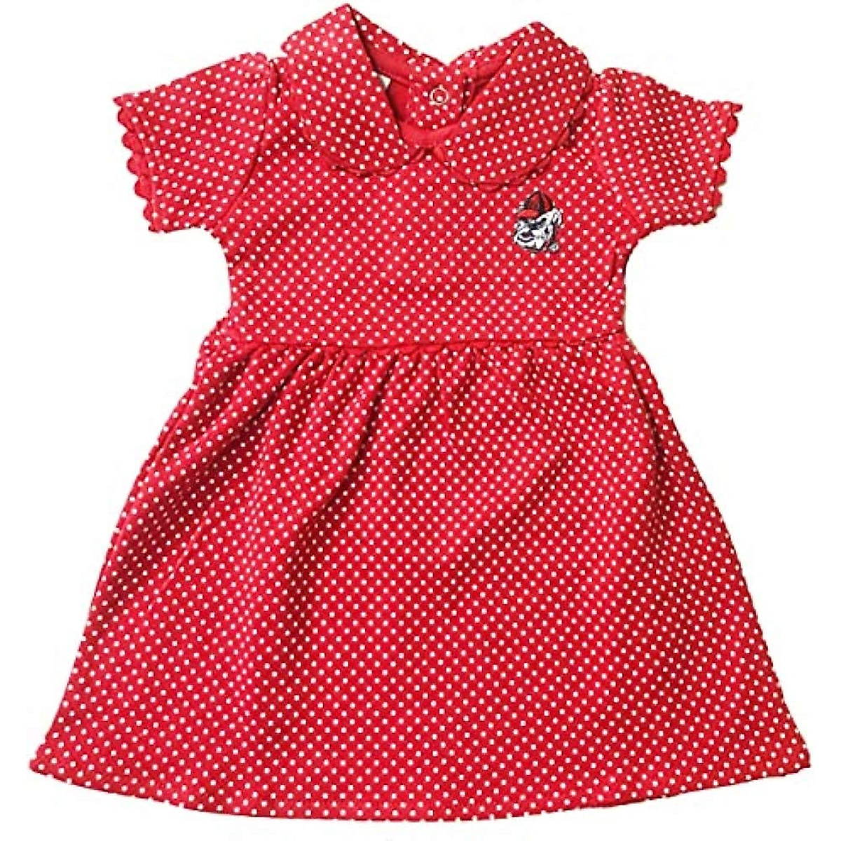 Two Feet Ahead Georgia Bulldogs Baby Girl Peter Pan Collar Style Dress for Infants Newborn Baby Girl (Georgia Bulldogs,6 Months)