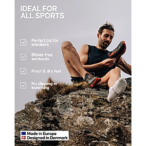 DANISH ENDURANCE 5 Pack Low-Cut Athletic Socks, Moisture Wicking, Men & Women, Black, Medium