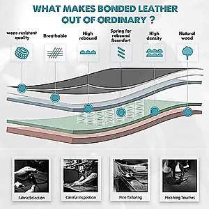 ICOMOCH Modern Soft Leather Ergonomic Executive Computer Boss Padding Armrest Swivel Desk Office Chair, Large, Black