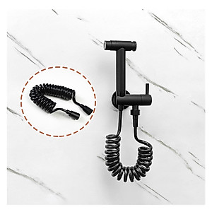 Spring Plumbing Telephone Line Flexible Water Hose Toilet Bidet Sprayer G 1/2 Connection Bathroom Accessories 1.5m/2m/3m ( Color : Black , Size : 150cm )