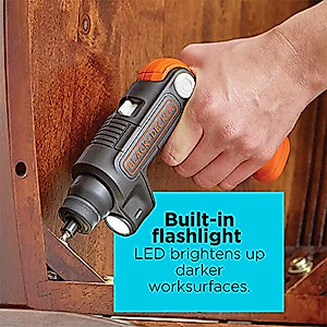 BLACK+DECKER 4V MAX* Cordless Screwdriver with LED Light (BDCSFL20C)